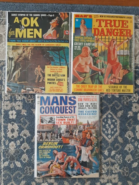 1960'S KEY PULP Magazines (3). True Danger Man's Conquest Classics Rare ...