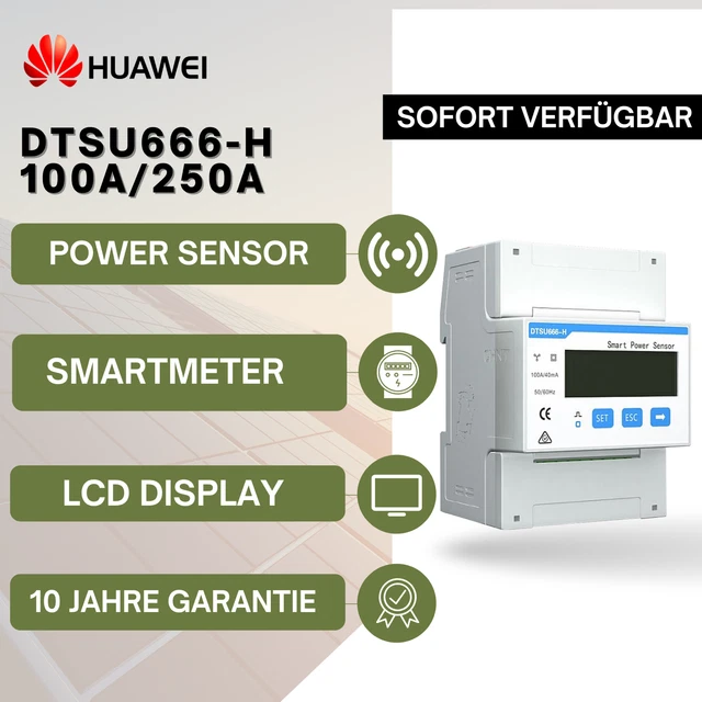 HUAWEI SMART POWER Sensor DTSU666-H 100A/50mA Smartmeter f Luna2000 ...