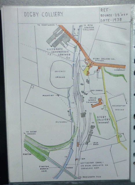 B230 RAILWAY PLAN Map DIGBY COLLIERY & BRICKWORKS Notts A4 Size EUR 11 ...
