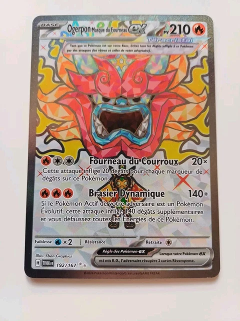 CARTE POKÉMON OGERPON masque du fourneau EX 192/167 Mascarade Crépusculaire EUR 11,00 - PicClick FR
