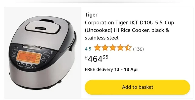 TIGER 5 CUP Rice Cooker/Steamer (Made In Japan = UK plug!) £35.00 ...