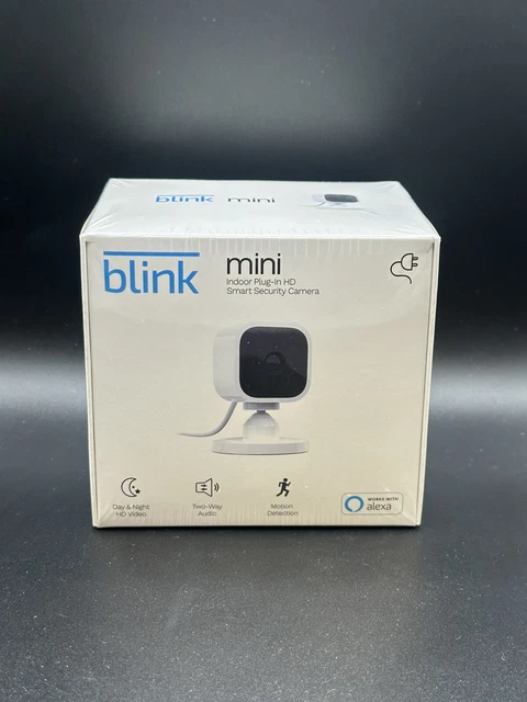 BLINK MINI COMPACT Indoor Plug-In Smart Security Camera 1080p HD SEALED ...