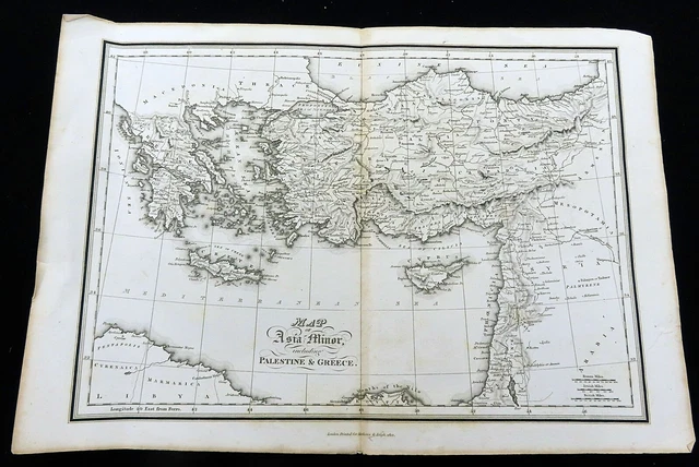 ANTICO MAP ASIA Minore Palestina Israele Il Holy Land Biblica Incisione ...