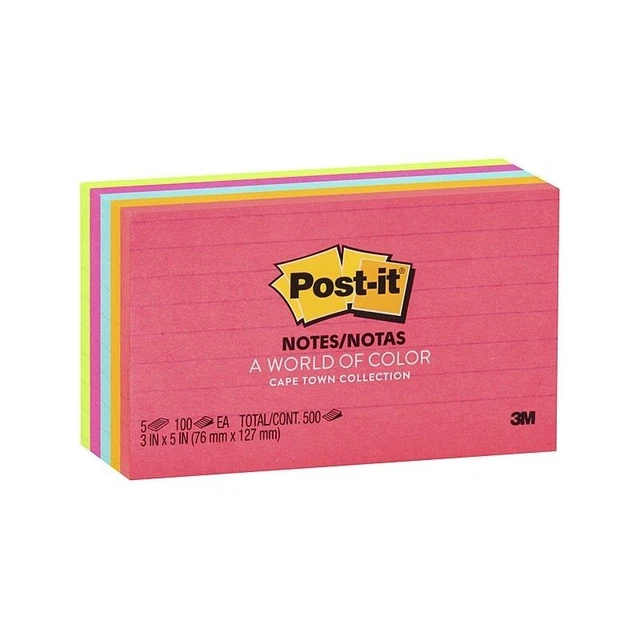POST-IT NOTES CAPE Town 76 x 127mm 5-Pack $51.90 - PicClick AU