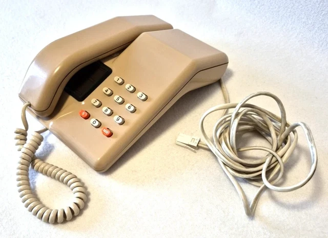 BT VISCOUNT BEIGE Telephone Vintage Retro 1980s Push Button British ...
