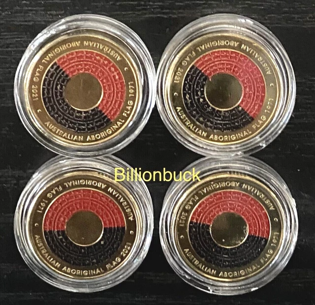 4 X 2021 $2 Aboriginal Flag Coloured Uncirculated Coin UNC in Coin ...