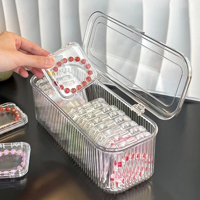 CLEAR BADGE STORAGE Box with Mini 10 Grids Display Box Kpop Photocard ...
