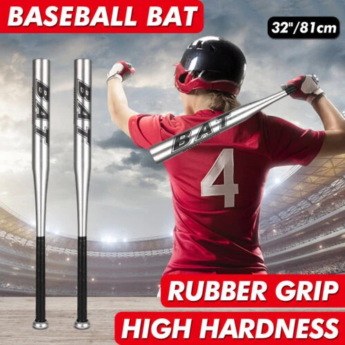 STEEL ALLOY SILVER Baseball Bat Racket Self-Defense Safety Bat Exercise ...