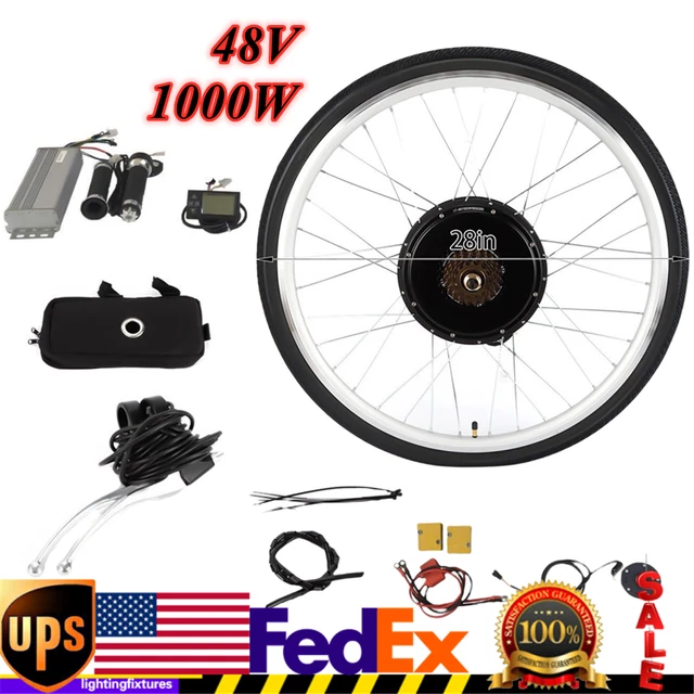 ELECTRIC BIKE CONVERSION Kit 28 Inch 48V 1000W eBike Rear Motor Wheel ...
