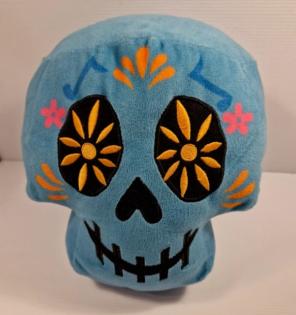 DISNEY PIXAR COCO Blue Mexican Sugar Skull Cuddly Soft Toy Plush 23cm ...