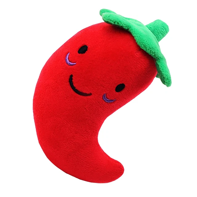 DOG PLUSH TOYS Cute Cartoon Teeth Grinding Relieve Boredom Red Pepper ...