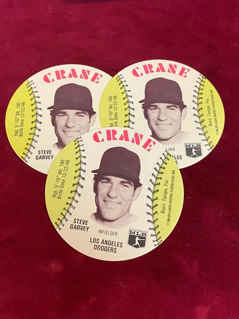 1976 CRANE'S POTATO Chip MSA Disc x 3 STEVE GARVEY Los Angeles Dodgers ...