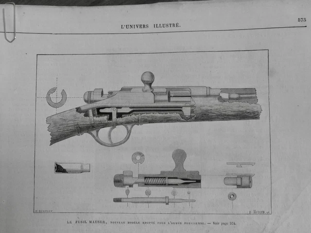 1873 ARME FUSIL Mauser Armee Prussienne 1 Journal Ancien EUR 24,00 ...