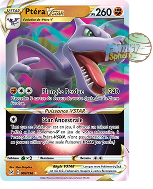 POKEMON 93/196 PTÉRA VSTAR Full Art EB11 Epee et Bouclier 11 Origine ...