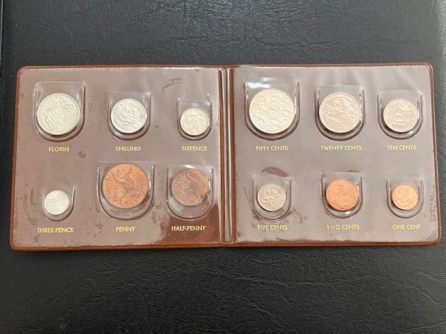 AUSTRALIA DECIMAL & Pre Decimal Currency Album UNC Set with 1966 50 ...