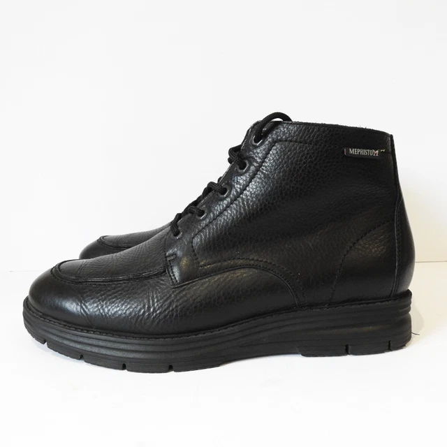 MEPHISTO CYRIUS BLACK Grained Leather Boots Chukka Shoes Air Jet UK ...