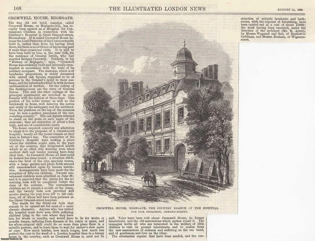 CROMWELL HOUSE, HIGHGATE, The Country Branch Of The Hospital For Sick ...
