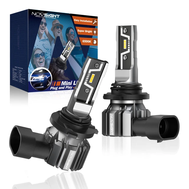 NOVSIGHT 9005 HB3 LED Headlight Bulb Kit White 6500K High/Low Beam ...
