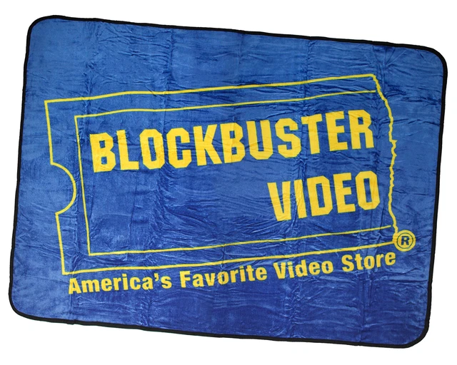 BLOCKBUSTER VIDEO MOVIE VHS Case Fleece Fuzzy Plush Soft Throw Blanket ...