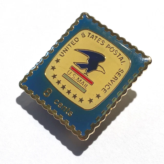 USPS VINTAGE 70S 80s Postal Service Emblem 8c Stamp Collectible Enamel ...