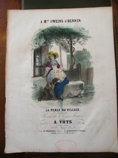 PARTITURA MUSICA 19° Secolo La Perla Del Villaggio A Thys Acquaforte ...