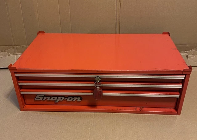 VINTAGE SNAP-ON TOOLS 3- Drawer Mid Tool Box KRA-429F Mint Condition W ...