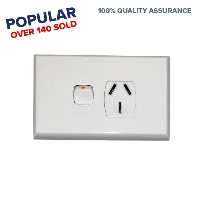 20 AMP SINGLE Power Point GPO Outlet Electrical 240v 3 Pin Socket $19. ...