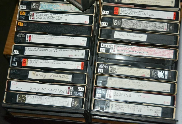 VHS TAPES LOT of (10) Used Random Movies Recorded from TV Cable Sold as ...