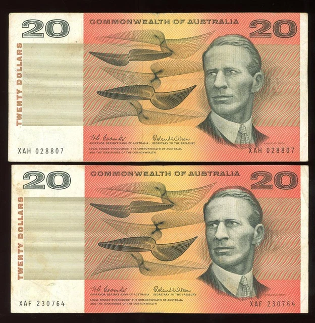 2 X 1966 Australian $20.00 Banknotes Coombs/Wilson $115.00 - PicClick AU