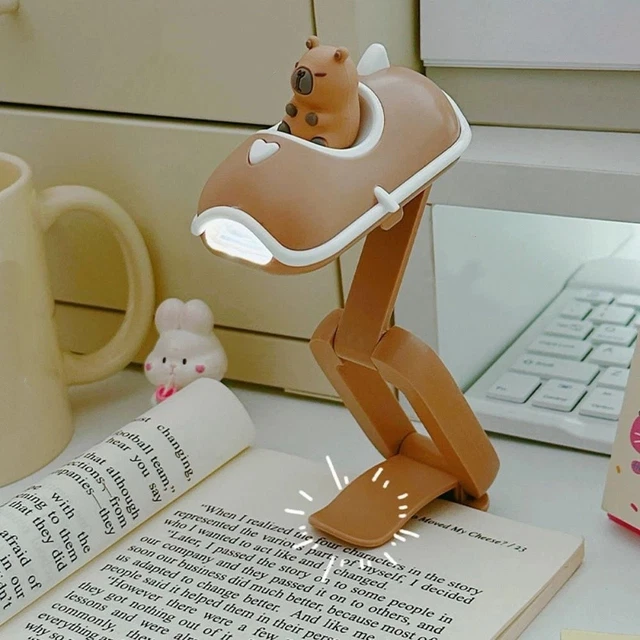ADJUSTABLE MINI CAPIBARA Folding Desktop Lamp LED Clamp Lamp Study Desk ...