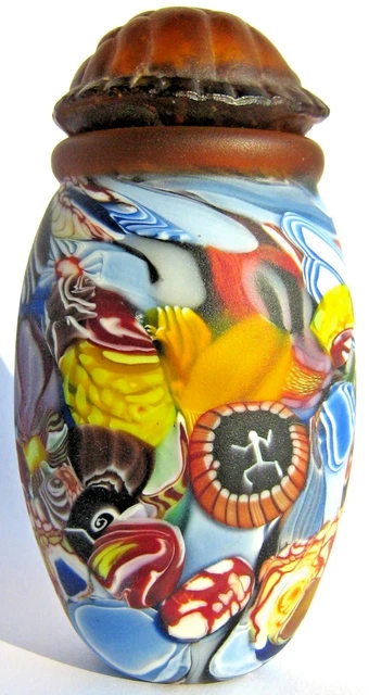 BRIEFBESCHWERER PAPERWEIGHT BERNARD STONOR Millefiori Bottle ...
