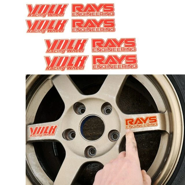 RED JDM JAPAN Rays Engineering VOLK Racing TE37 Wheel decals sticker ...