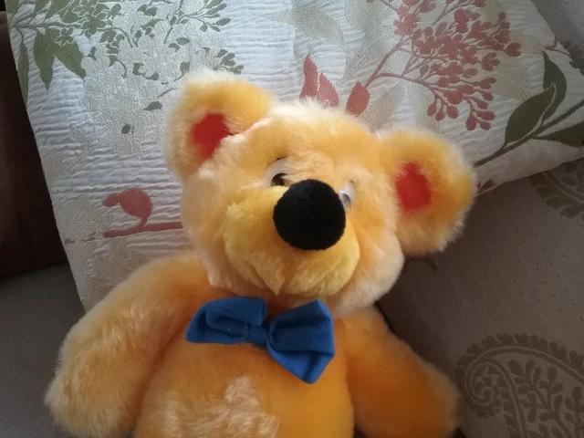 VINTAGE GROVE INTERNATIONAL Yellow Teddy Bear Soft Toy Blue bow £25.00 ...