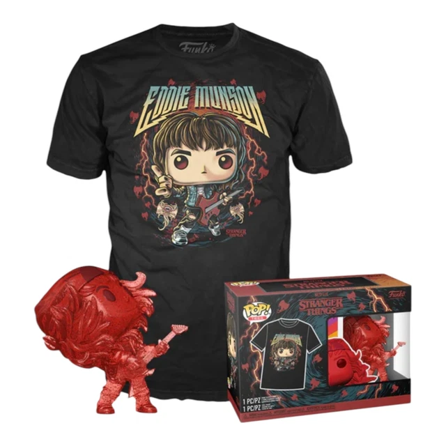 STRANGER THINGS #1462 Eddie With Guitar (Translucent) Funko Pop & Tee £ ...