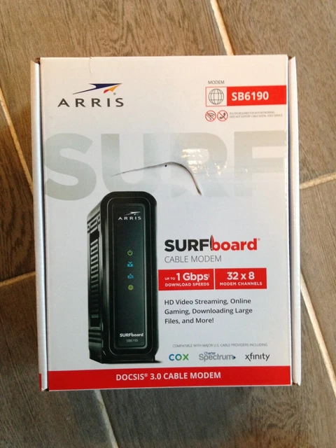 ARRIS SURFBOARD SB6190 DOCSIS 3.0 32 x 8 Gigabit Cable Modem $15.60 ...