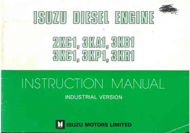 MOTORE DIESEL ISUZU 2KC1, 3KA1 3KB1, 3KC1, 3KP1, 3KR1 manuale operatore ...