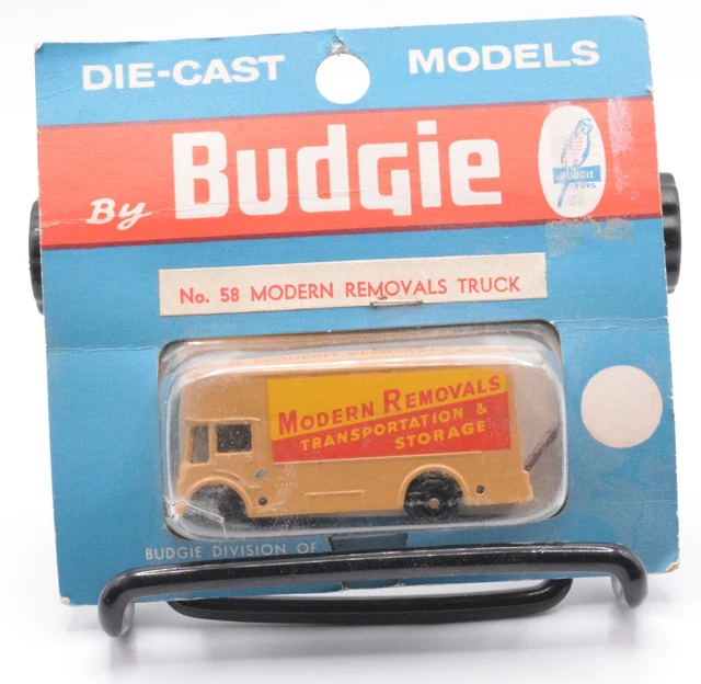 VINTAGE BUDGIE MODERN Removals Truck on Card Back, #58, Brown, Great ...