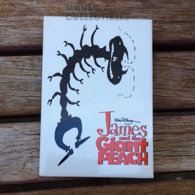 DISNEY JAMES AND the Giant Peach Centipede Promo Button Roald Dahl Tim ...