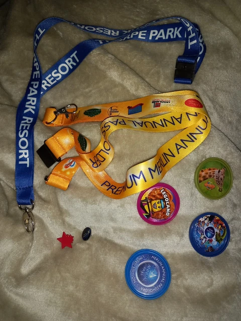 THORPE PARK & Merlin lanyards pin badges pop badges joblot bundle ...