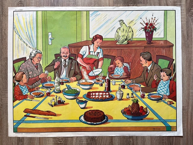 ANCIENNE AFFICHE D'ECOLE ED. MDI - 91 x 68 cm - RECTO VERSO (pl 7 et 8 ...