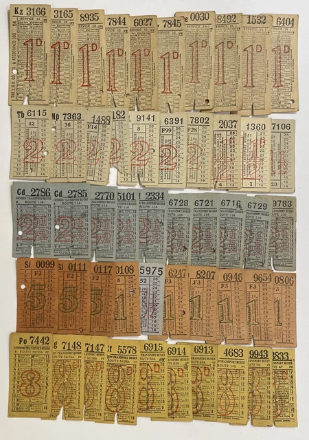 LONDON TRANSPORT USED Tickets Ticket Buses Bus Trolleybus x50 A92 £9.99 ...