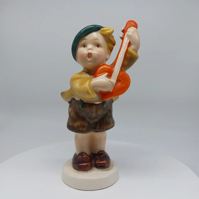VINTAGE WEST GERMAN Figurine Child Playing Violin Goebel Style 14cm £19 ...