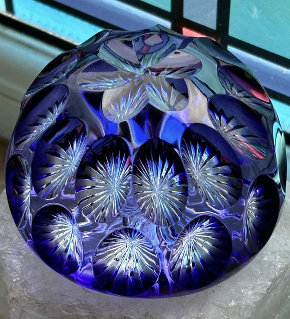 THOMAS WEBB CORBETT Amethyst Crystal Paperweight £75.00 - PicClick UK