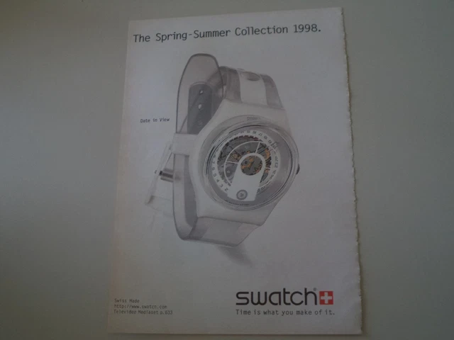 ADVERTISING PUBBLICITÀ 1998 SWATCH DATE IN VIEW EUR 2,99 - PicClick IT