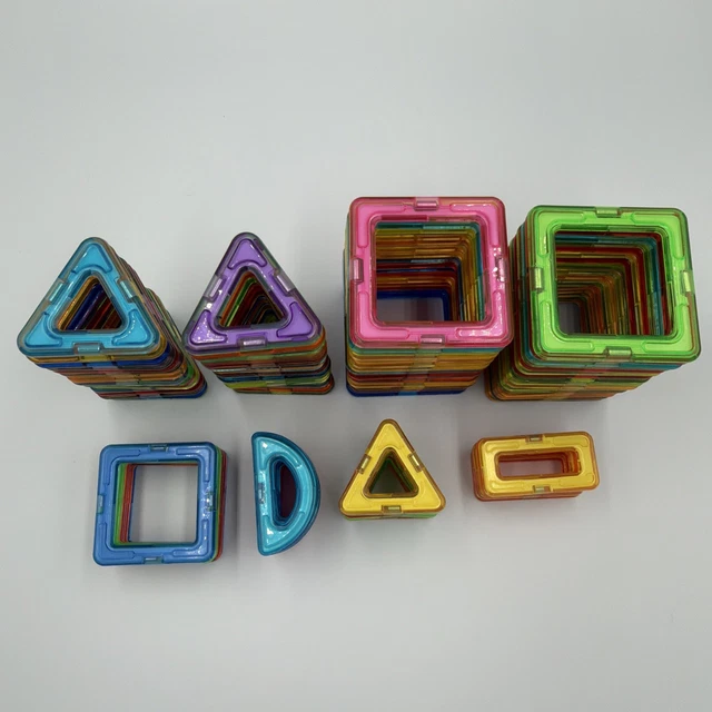 MAGFORMERS MAGNETIC BUILDING Tiles Different Shapes & Sizes - 97 Pieces ...