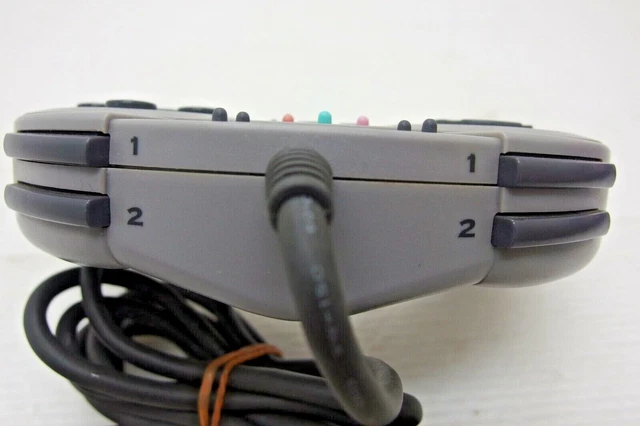 PLAYSTATION 1 GRAY Controller Official ASCII Fighting pad Rare ps1 ps2 ...