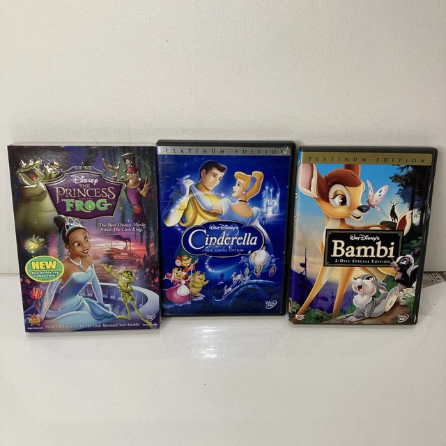 LOT OF 3 Disney Animated Movies DVDs Cinderella, Bambi, Princess And The Frog £13.86 - PicClick UK