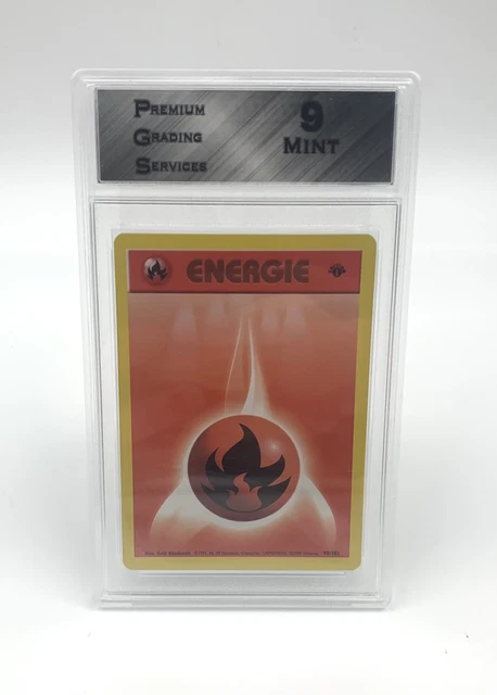 1ST EDITION SHADOWLESS Fire ENERGIE French Pokemon Card 98/102 WotC ...