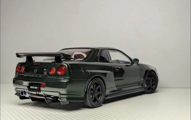 1/18 MOTORHELIX NISSAN Skyline R34 GT-R Nismo Z-tune Dark Green Diecast ...