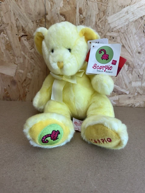 RUSS SCORPIO PLUSH Teddy Bear Yellow Horoscope Stuffed Beanie Gift 10 ...